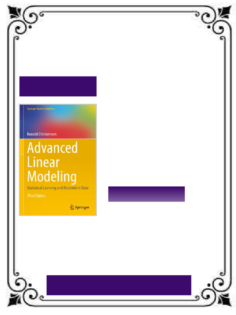 Advanced linear modeling statistical learning and dependent data 3rd Edition Christensen R eBook ...