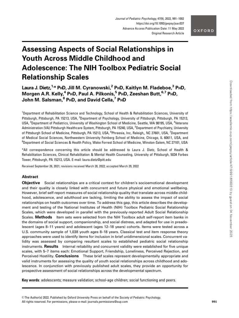Friendship Scale Paper | PDF | Adolescence | Survey Methodology