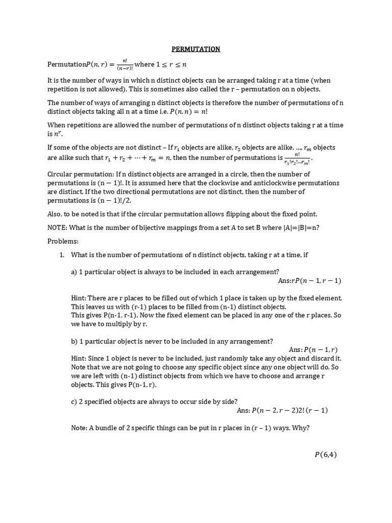 Permutations and Combinations Explained | PDF | Vertex (Geometry ...