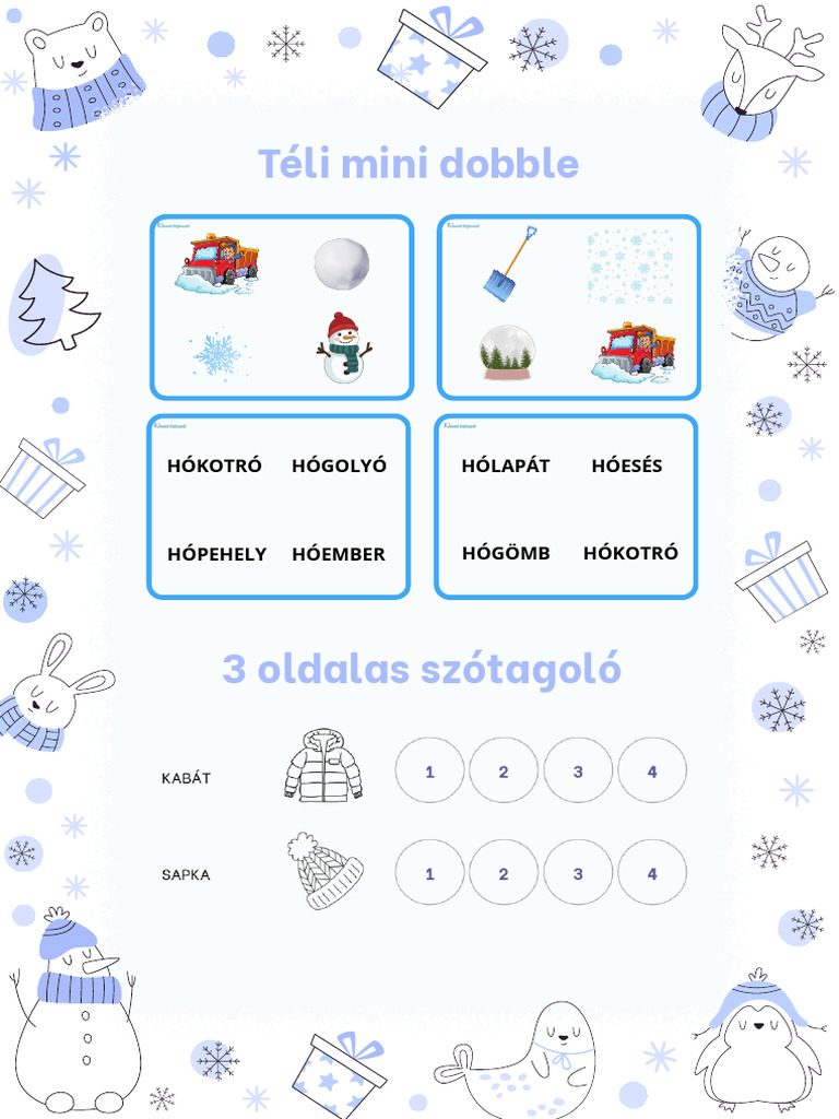 Téli Mini Dobble És Szótagoló | PDF