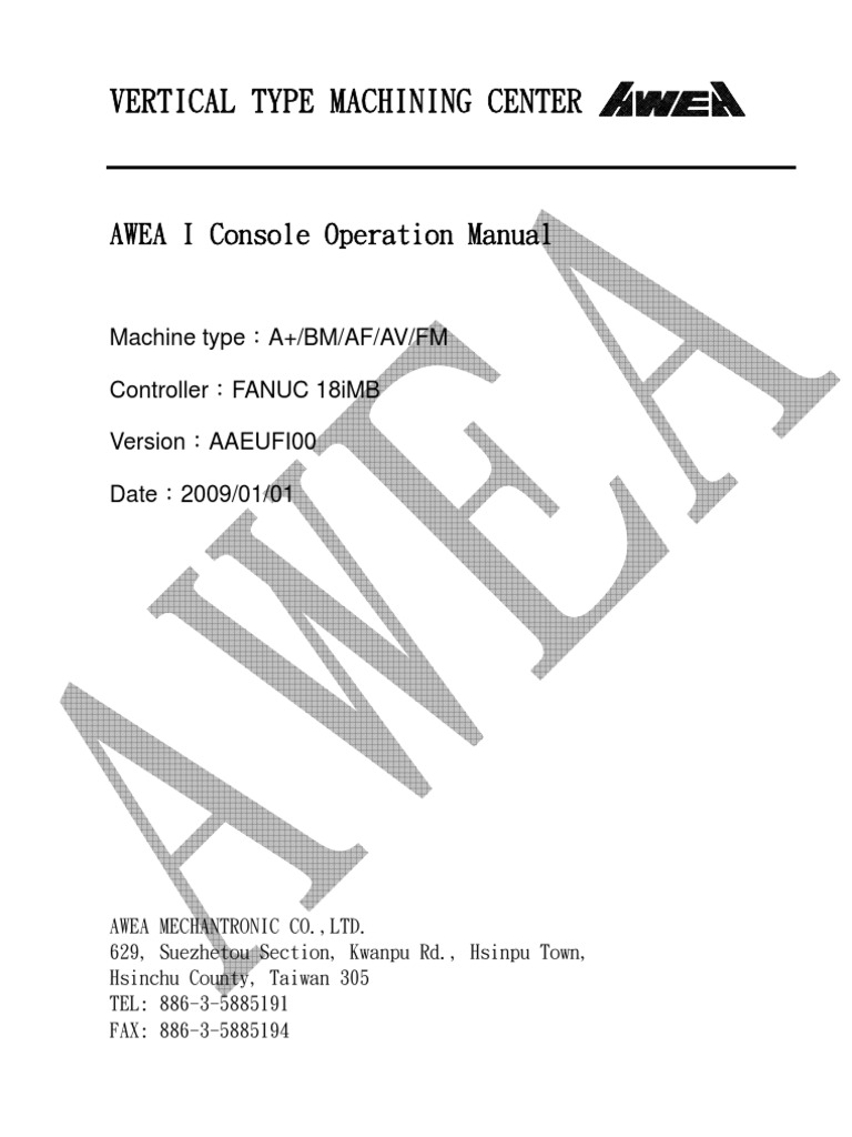 AWEA I Console Operation Manual | PDF | Mechanical Engineering ...