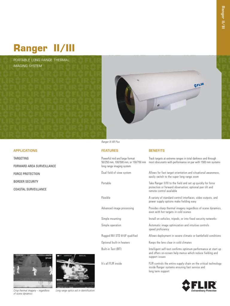 Flir Ranger II and III Datasheet Ltr | PDF | Imaging | Equipment