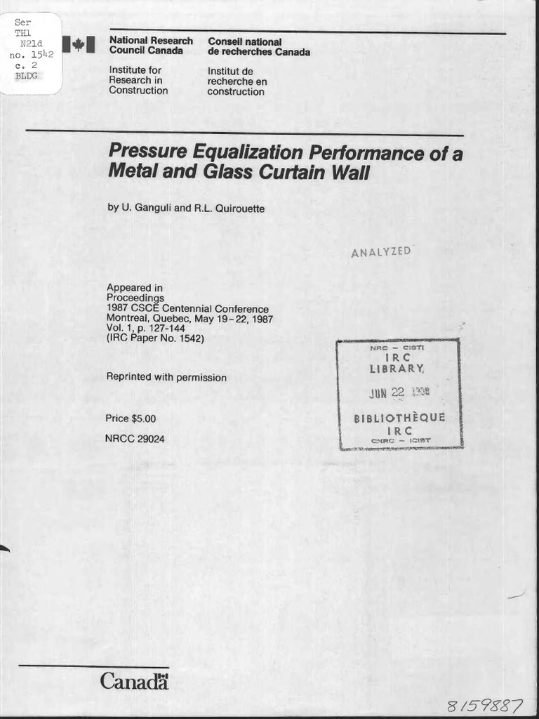 Pressure Equalization in Curtain Walls | PDF | Wall | Building Engineering