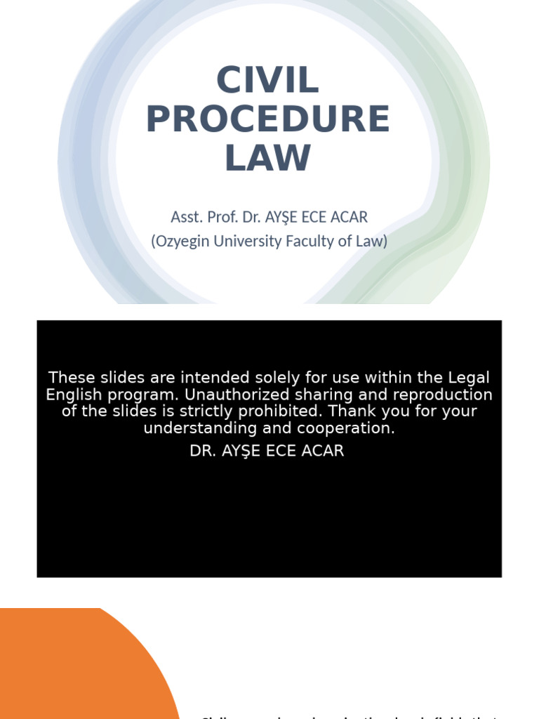 Overview of Civil Procedure Law | PDF | Lawsuit | Judgment (Law)