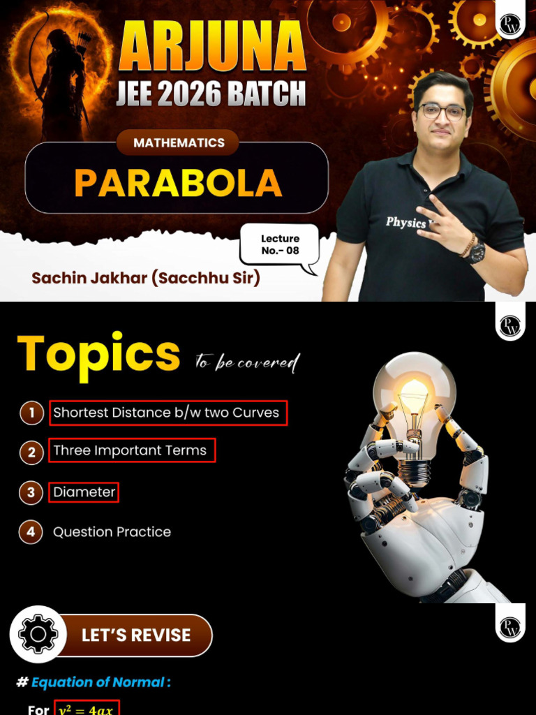 Parabola Class 11 Class Notes | PDF