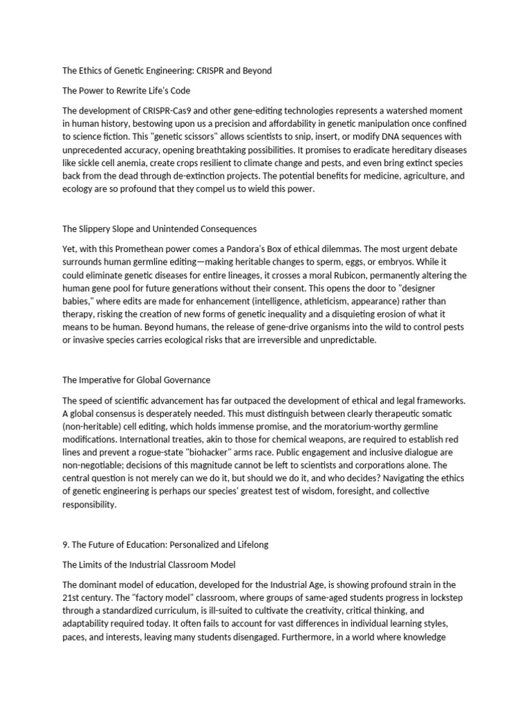 The Ethics of Genetic Engineering | PDF | Genetic Engineering | Biology