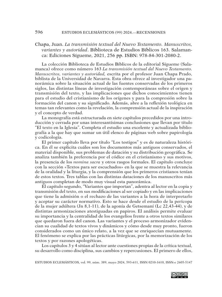 Juan_Chapa_La_transmision_textual_del_Nu | PDF | Biblia | Canon bíblico