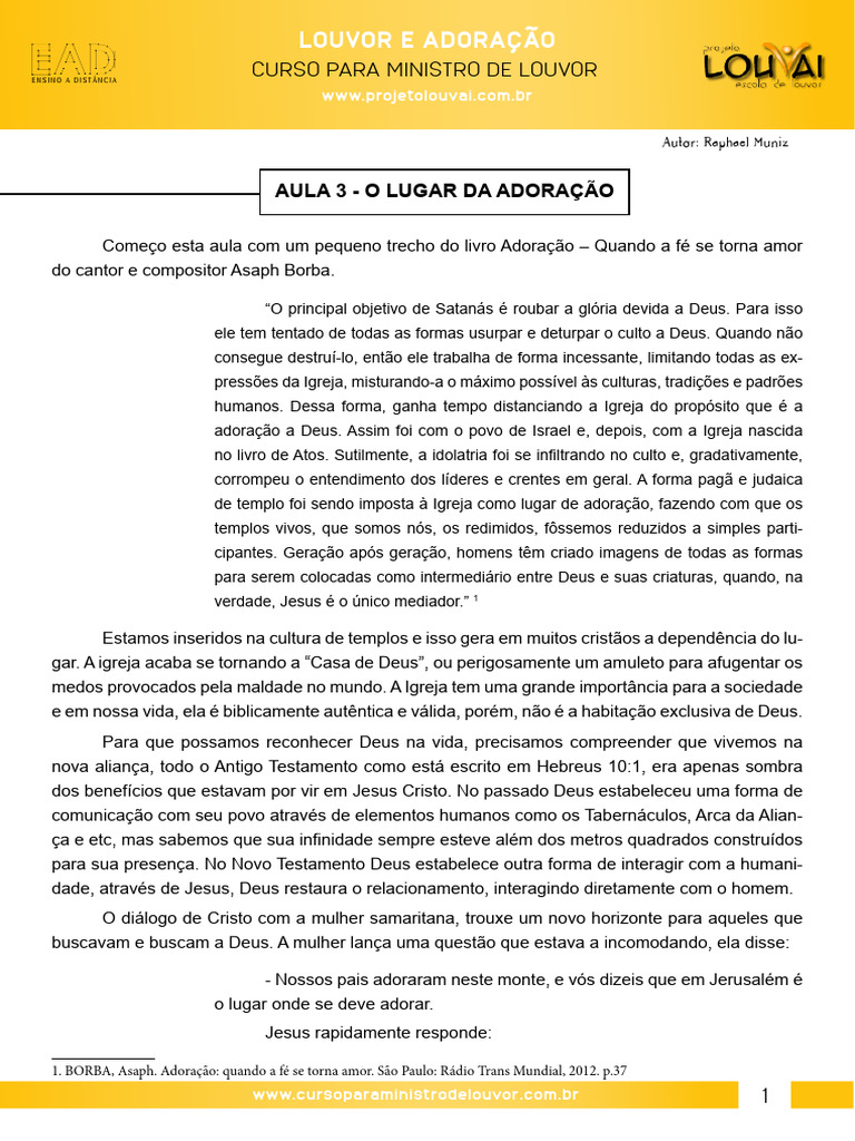 Aula 3 - Louvor e Adoração | PDF | Deus | Jesus
