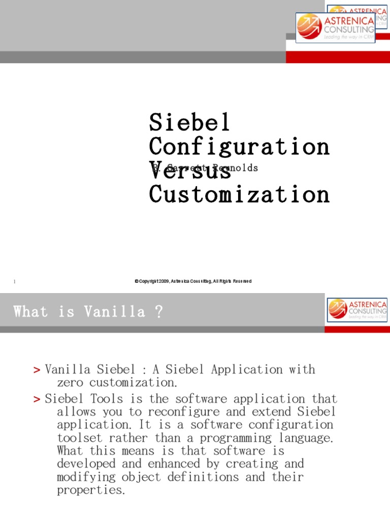 Siebel Configuration Vs Customization | PDF | Scripting Language ... Siebel Configuration Vs Customization | PDF | Scripting Language ...