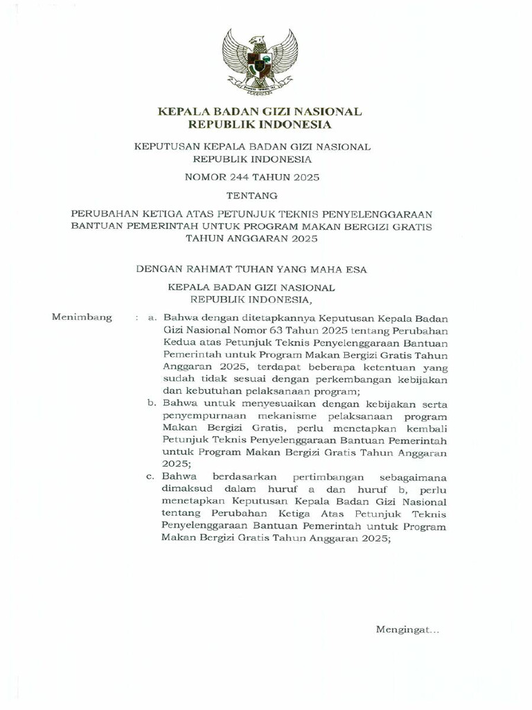 Ilide.info Keputusan Kepala Badan Gizi Nasional Sk Nomor 244 Tahun 2025 Tentang Perubahan k Pr ...
