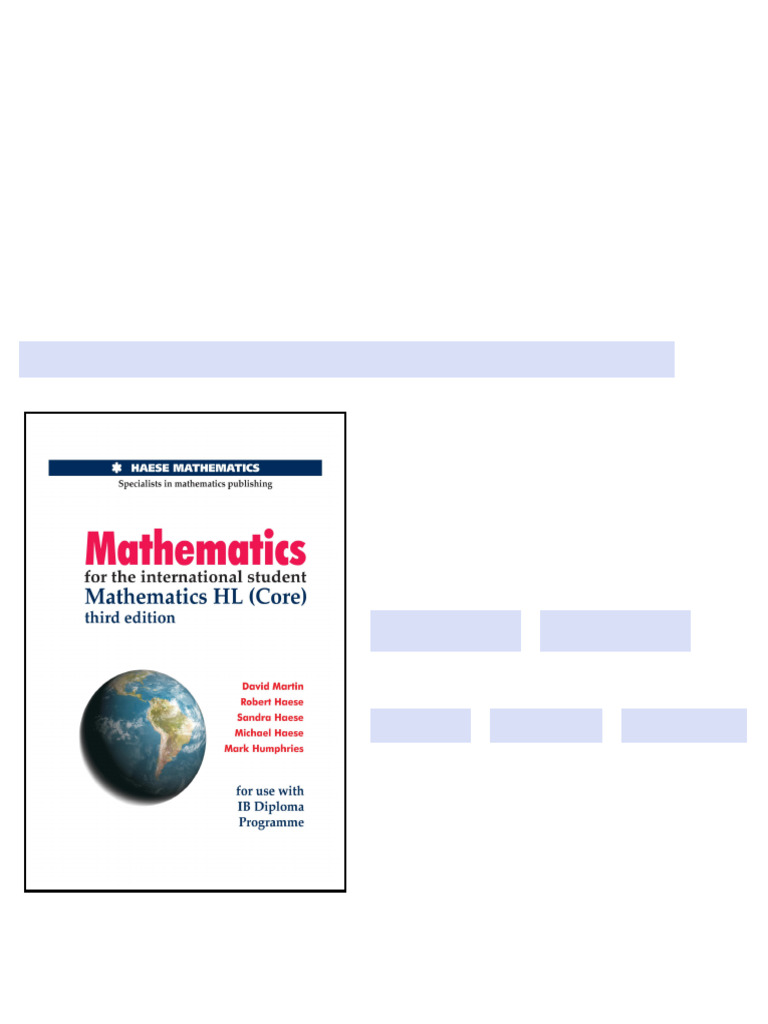 (Ebook) Mathematics for the International Student: Mathematics HL (Core ...