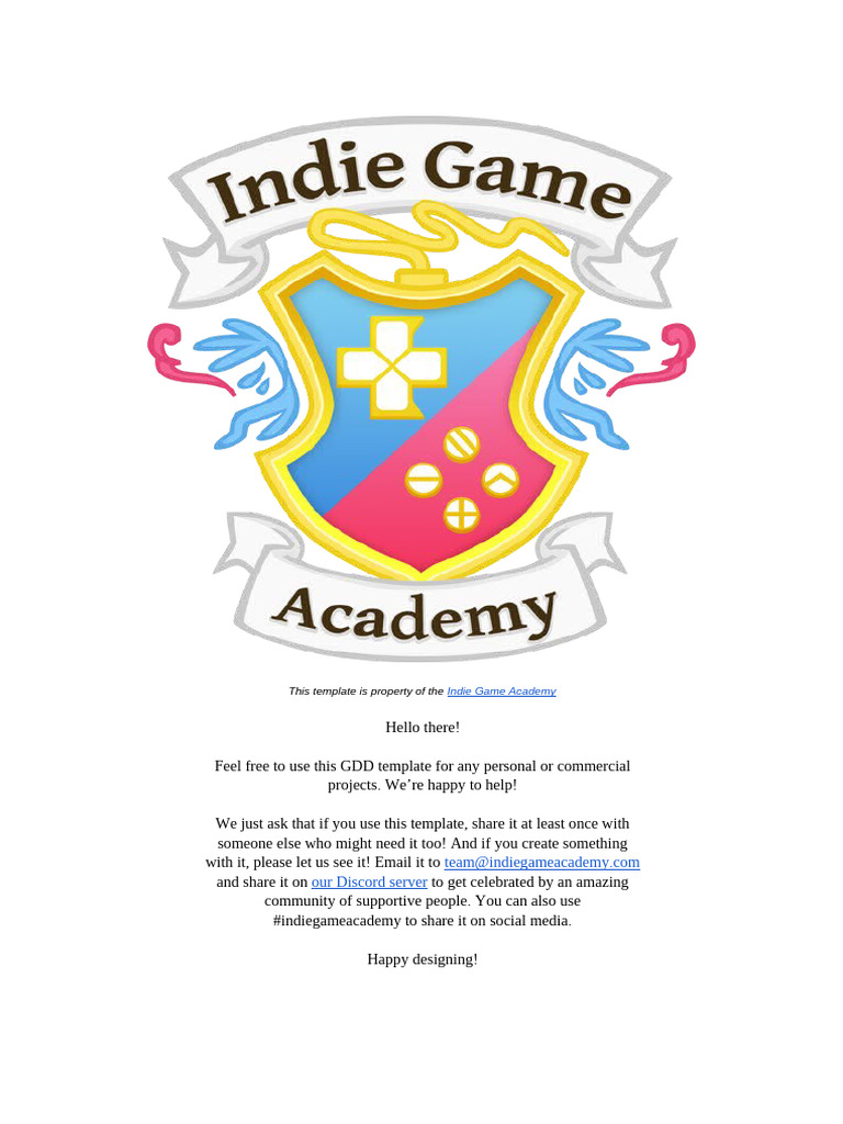 Game Design Document Template | PDF | Menu (Computing) | Video Games