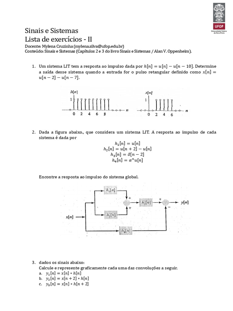 Lista2 Cap2e3 Sinais e Sistemas | PDF | Séries de Fourier | Transformada de Fourier