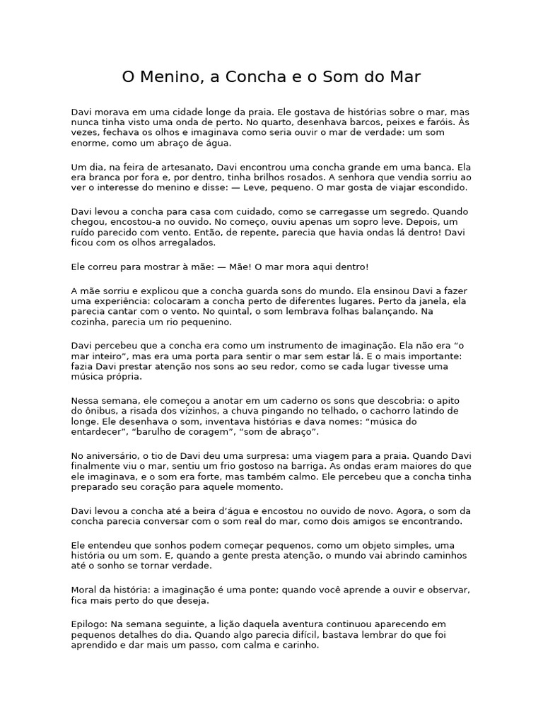 A Magia da Concha e os Sons do Mar | PDF | Som | Davi