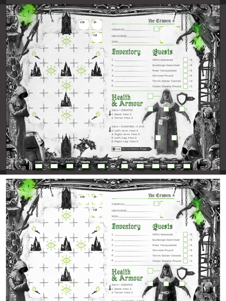 2. Character Sheets Game Boards | PDF