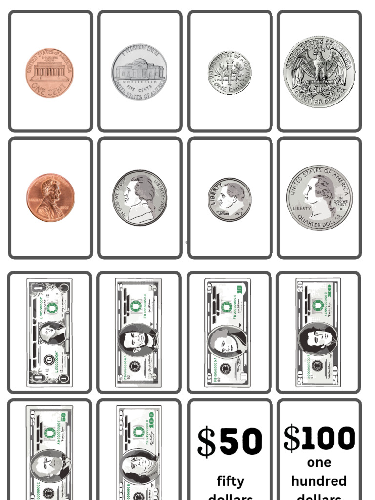 AmericanMoneyFlashcards-1 | PDF