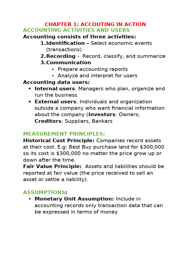 Accounting Basics: Activities and Principles | PDF | Debits And Credits ...