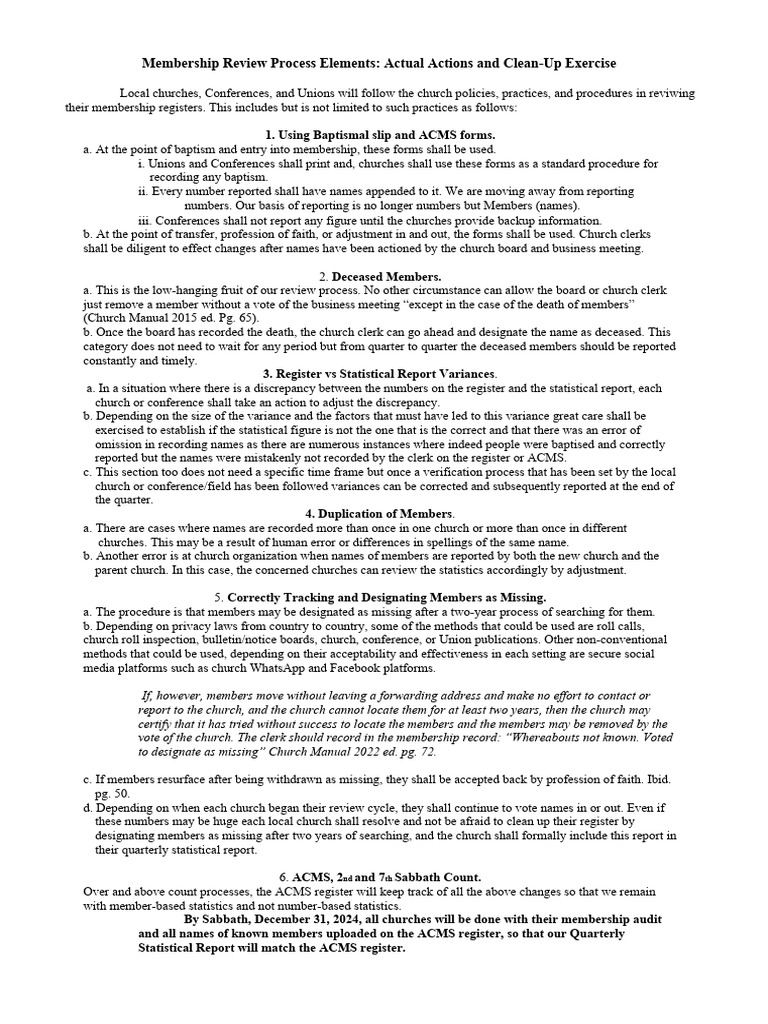 Membership Review Report Process Steps | PDF