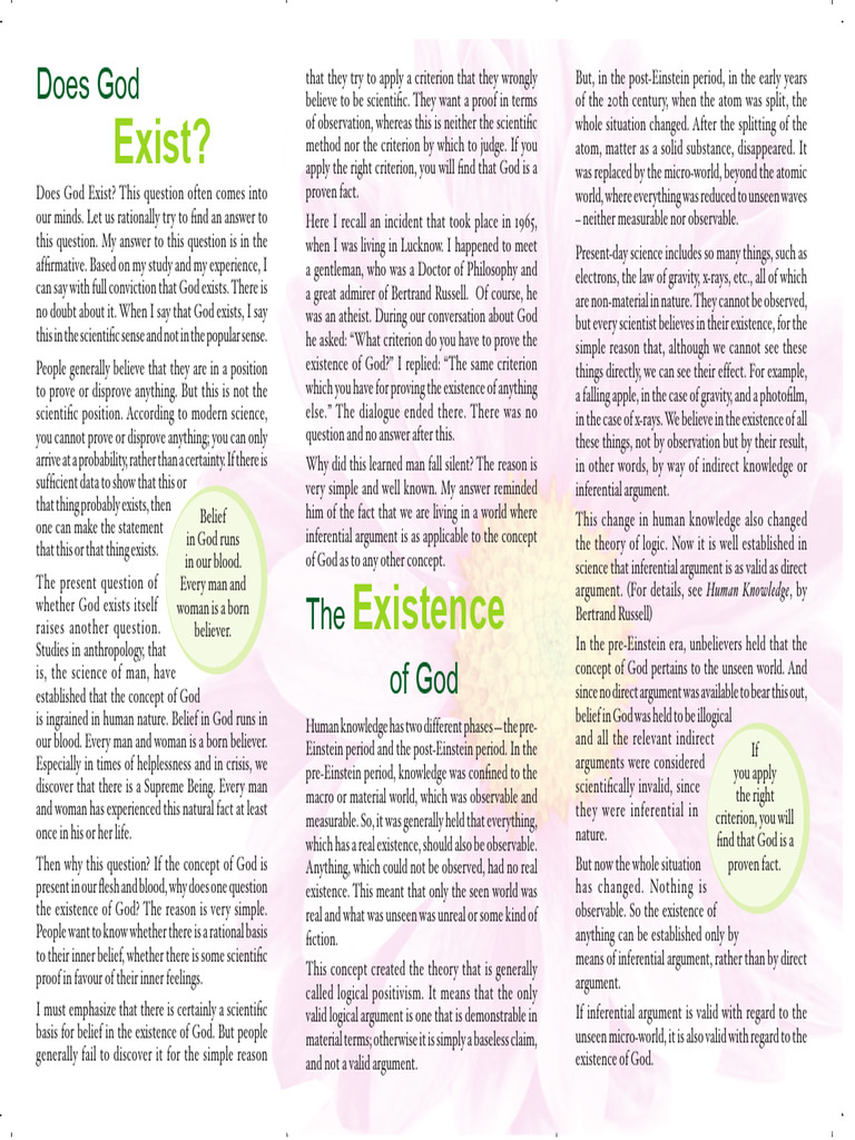 Scientific Proof of God's Existence | PDF | Knowledge | Inference