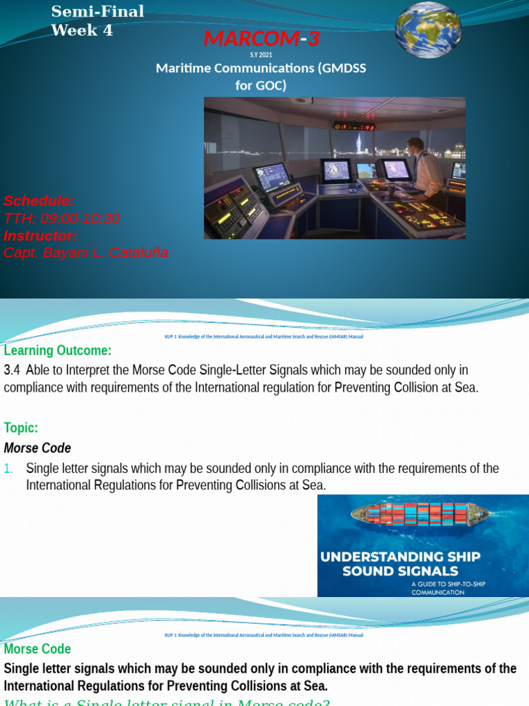 Morse Code Signals in Maritime Safety | PDF | Ships | Search And Rescue