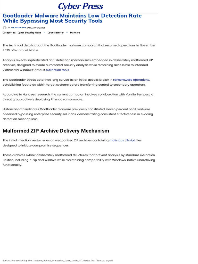Gootloader Malware Maintains Low Detection Rate While Bypassing Most ...