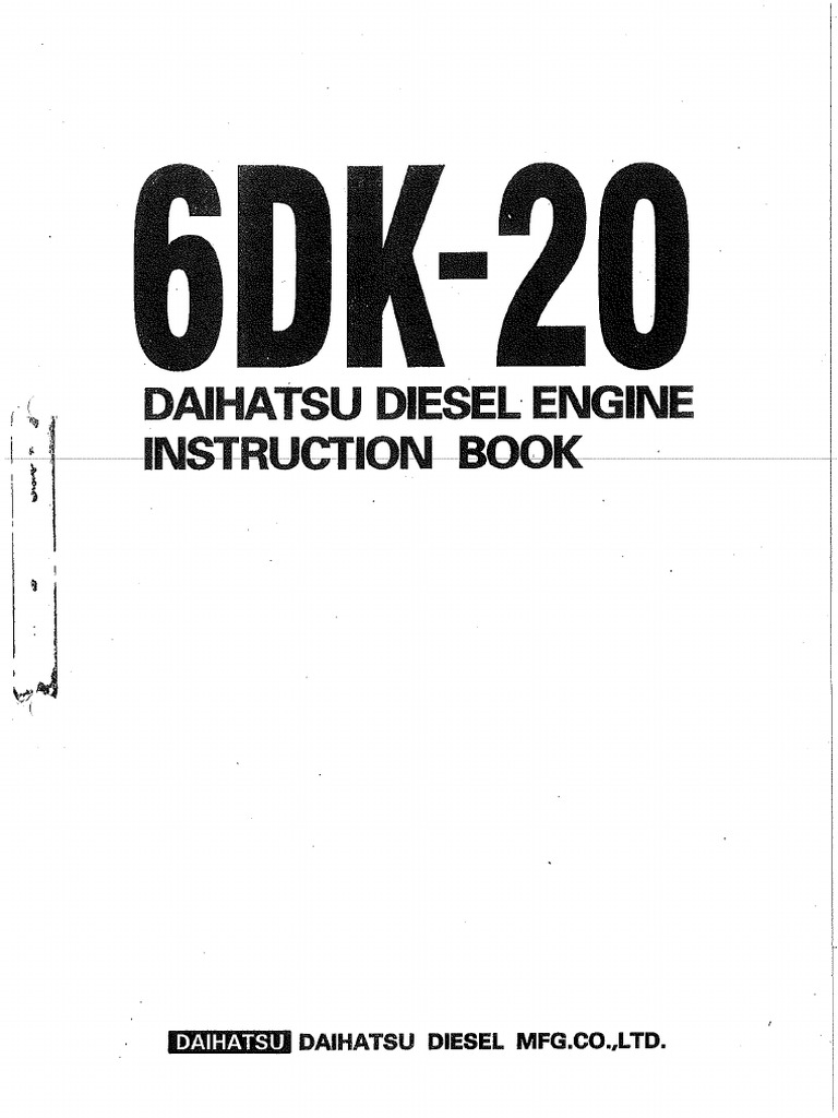 6DK-20 Diesel Engine Instruction Book | PDF
