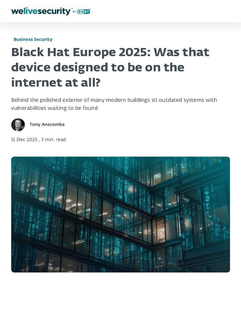 Black Hat Europe 2025_ Was That Device Designed to Be on the Internet ...