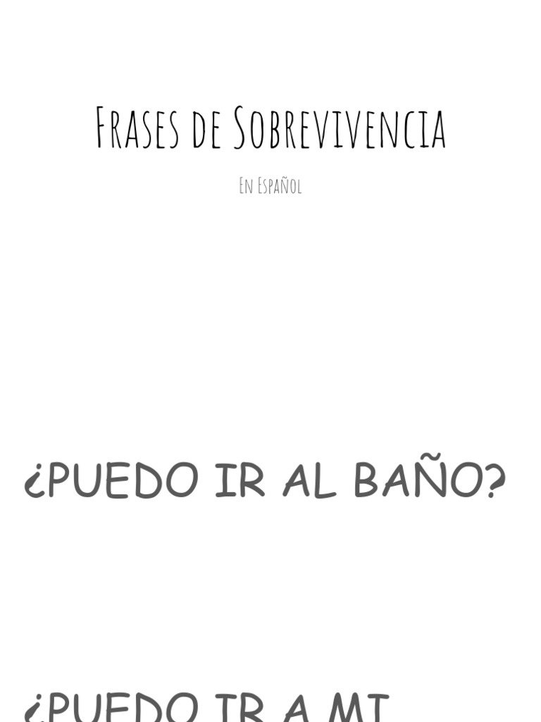 Frases Clave de Sobrevivencia en Español | PDF