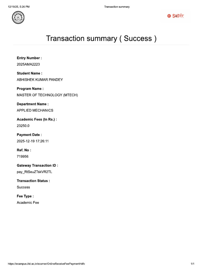 2nd sem fee | PDF