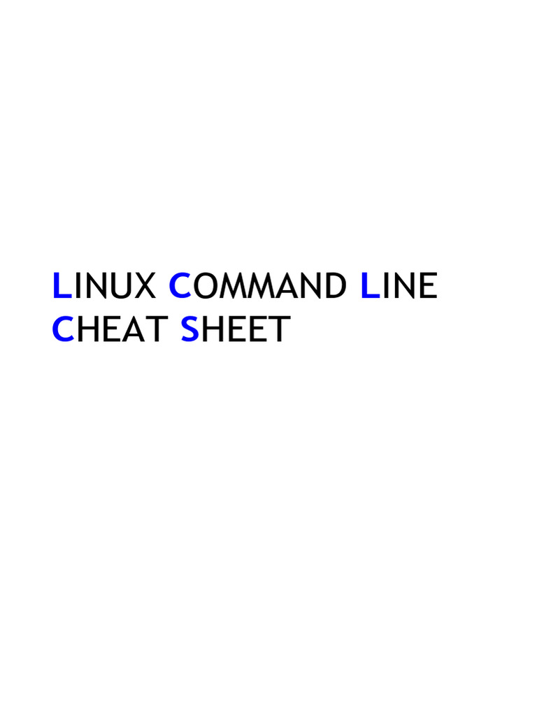Linux Commands Sheet | PDF | Operating System Technology | Computing