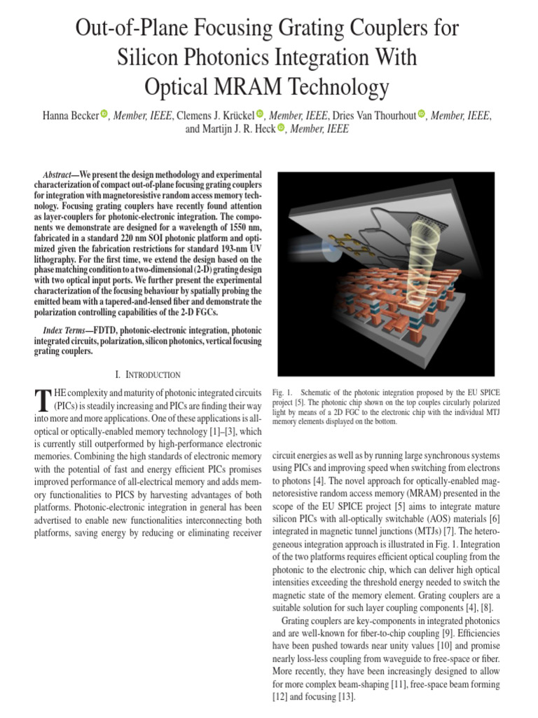 Out-of-Plane Grating Couplers for MRAM | PDF | Polarization (Waves ...