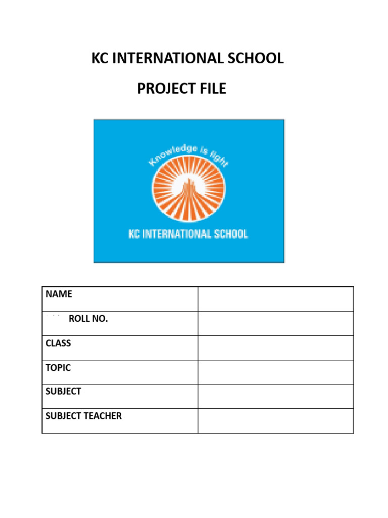 KC International School Project Certificate | PDF
