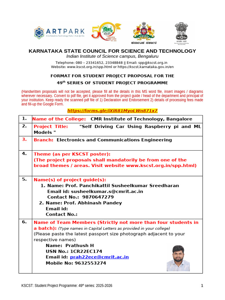 03 SPP 49S Proposal Format[2] | PDF | Ultrasound | Raspberry Pi