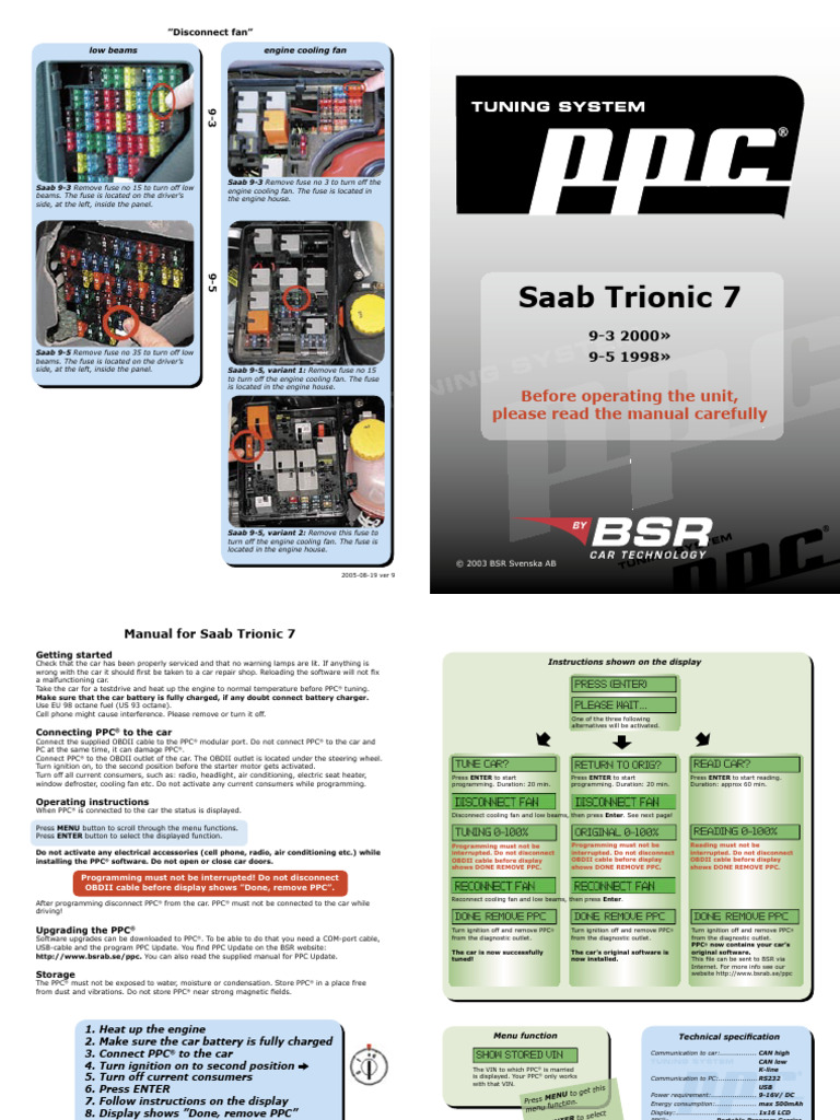 Saab BSR tuning use PCC Trionic7 | PDF