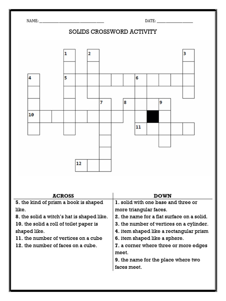 Solids Puzzle | PDF
