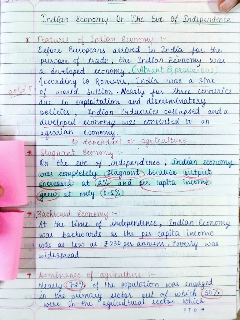 Indian Economics NOTES For Class 12th | PDF