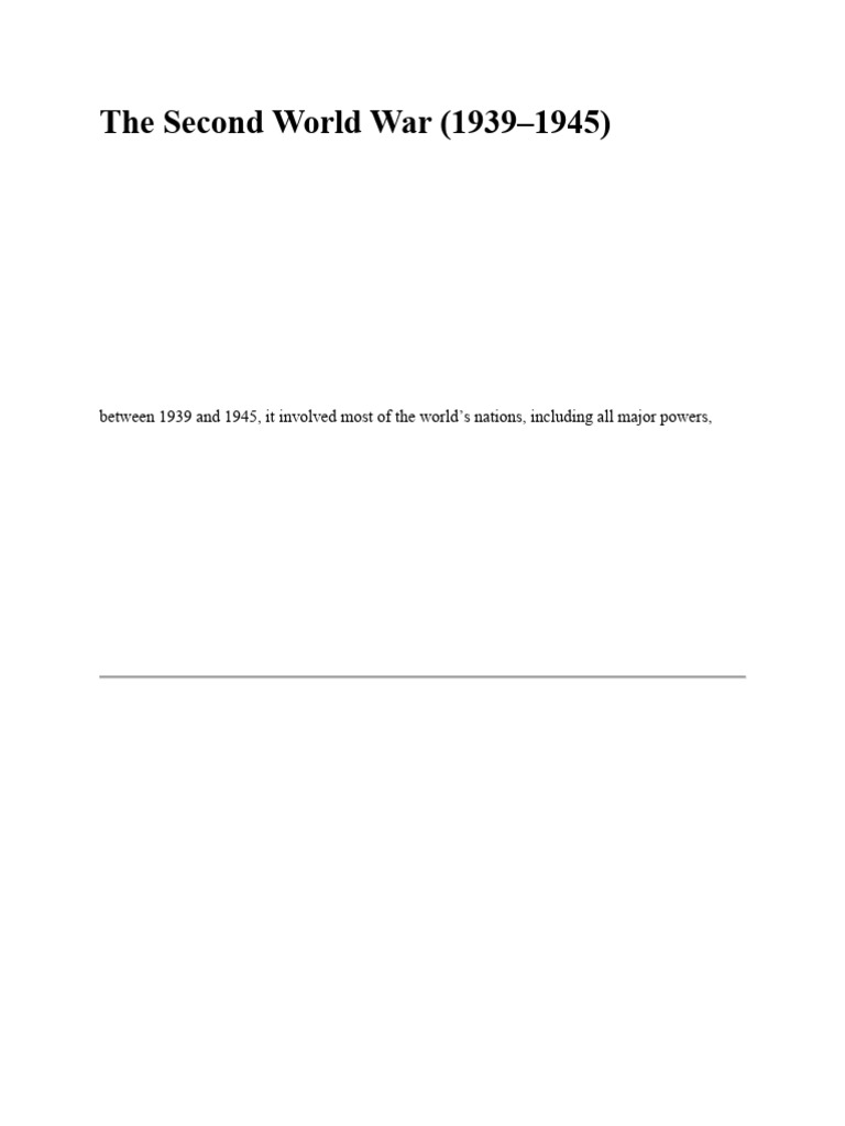 Overview of World War II (1939-1945) | PDF | World War II | Allies Of ...