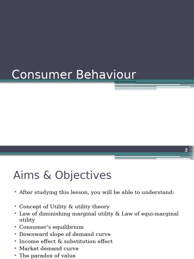 Understanding Consumer Behavior and Utility | PDF | Utility | Demand