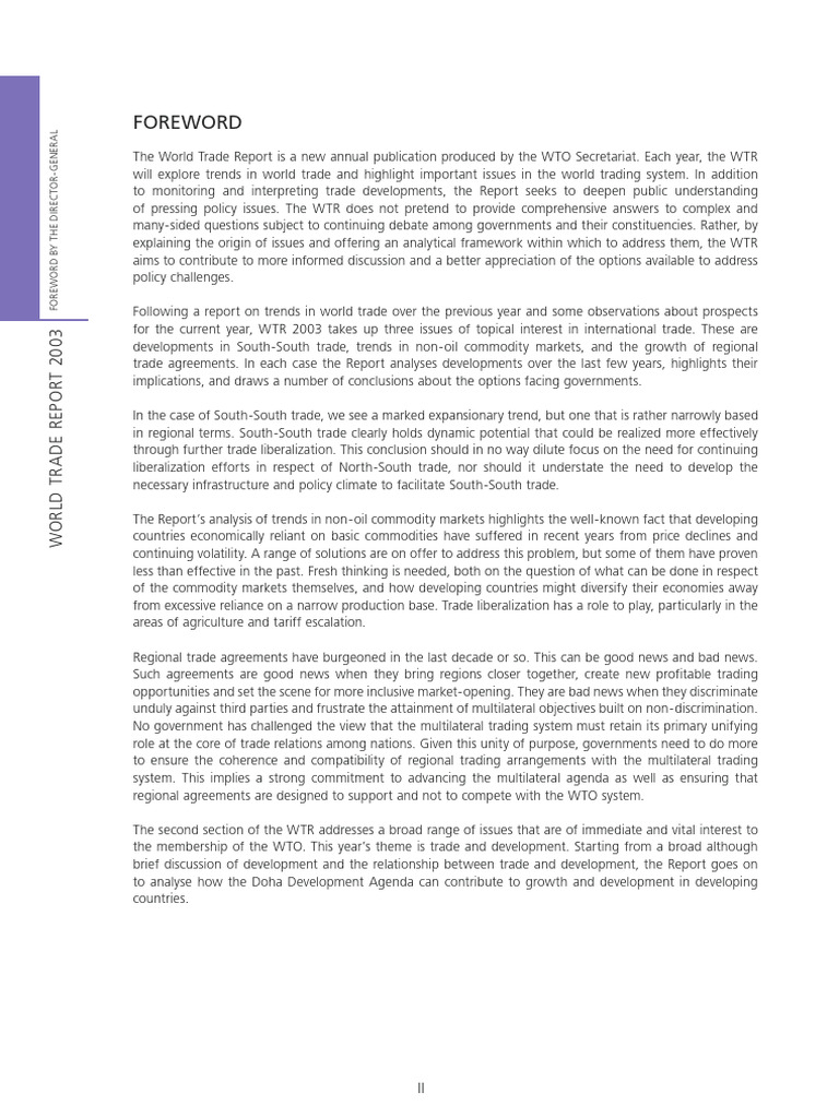 World Trade Report | PDF | World Trade Organization | Doha Development ...