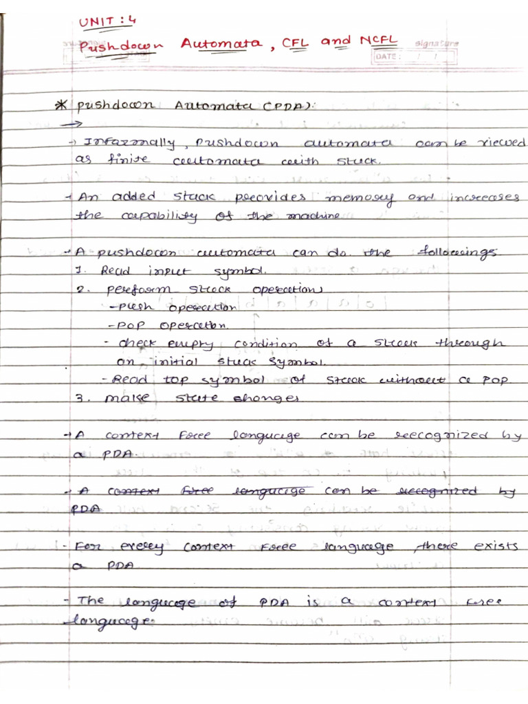Toc Unit-4 To Unit-7 | PDF