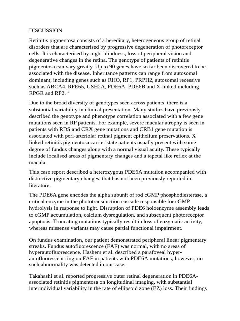 RP DISCUSSION Edited | PDF | Diseases And Disorders | Genetics