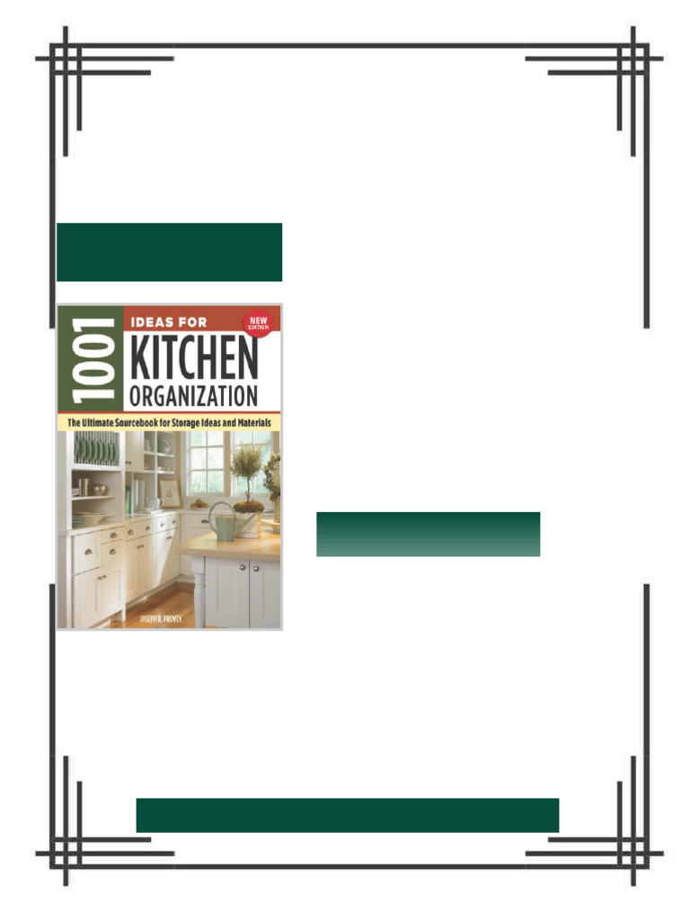 1001 Ideas for Kitchen Organization New Edition Joseph R. Provey eBook ...