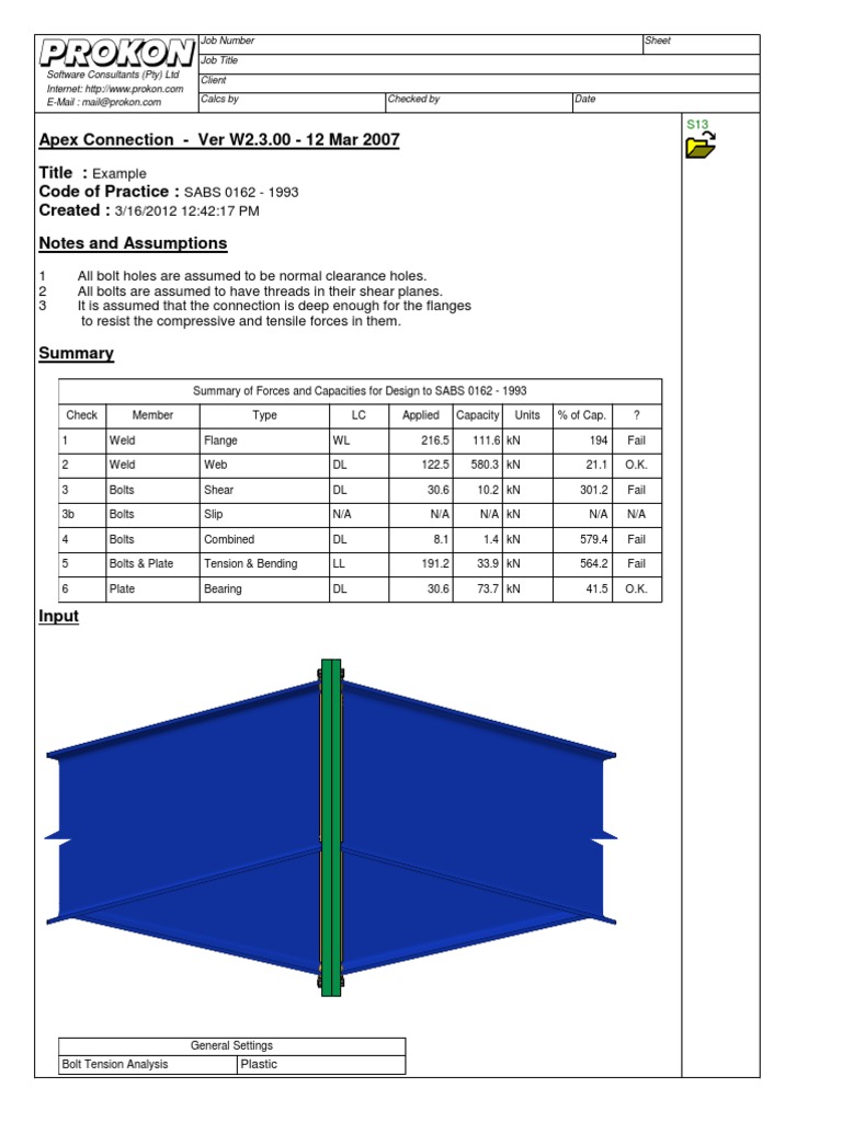 Prokon | Download Free PDF | Screw | Beam (Structure)
