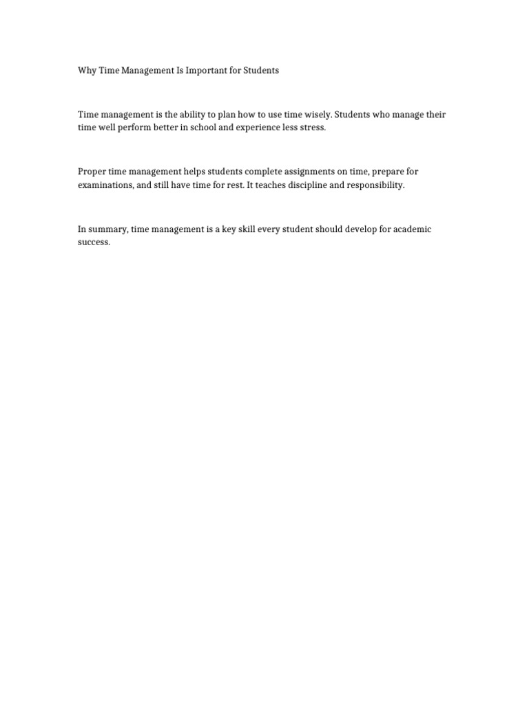 Article 2 - Time Management For Students | PDF