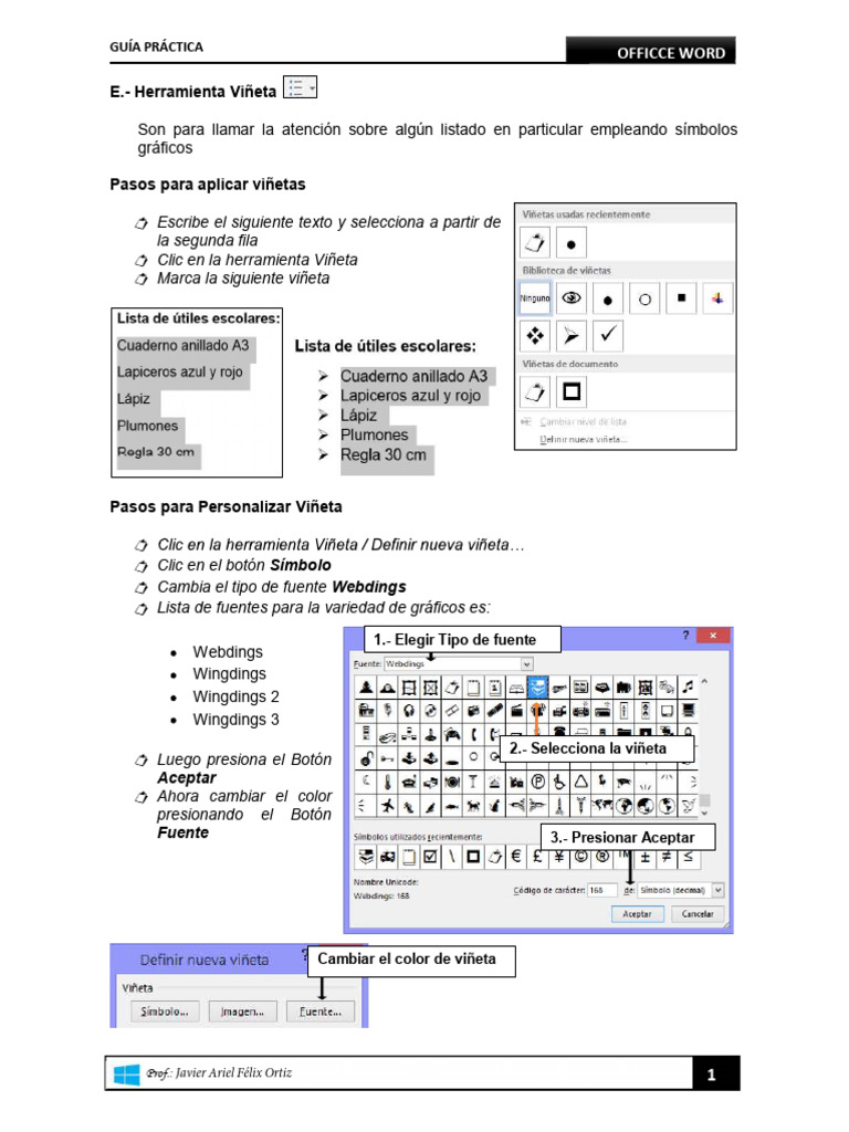 Ej8 - Viñetas y Numeración | PDF