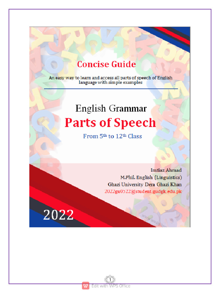 Understanding Parts of Speech in English | PDF | Vocabulary | Morphology