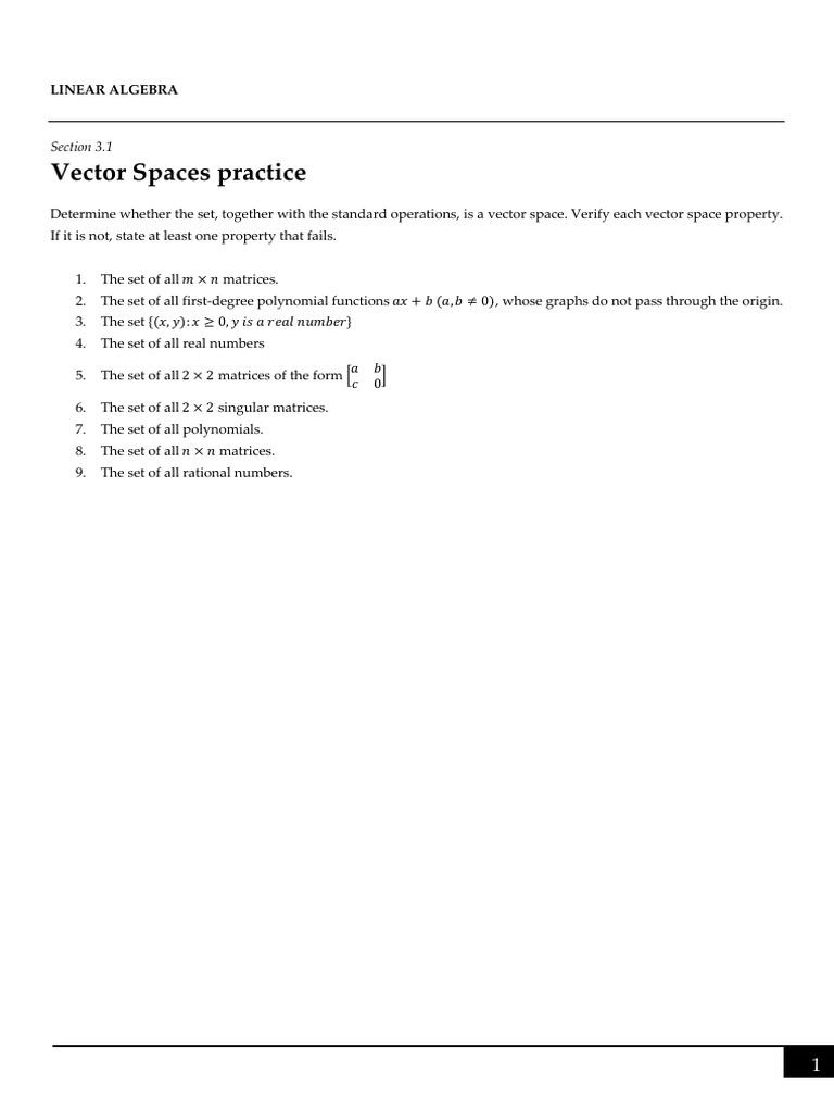 Lin Alg Ch3 Test Review | PDF | Vector Space | Matrix (Mathematics)