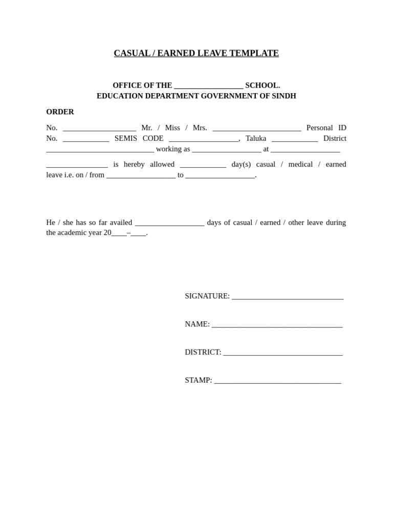 Casual Leave | PDF