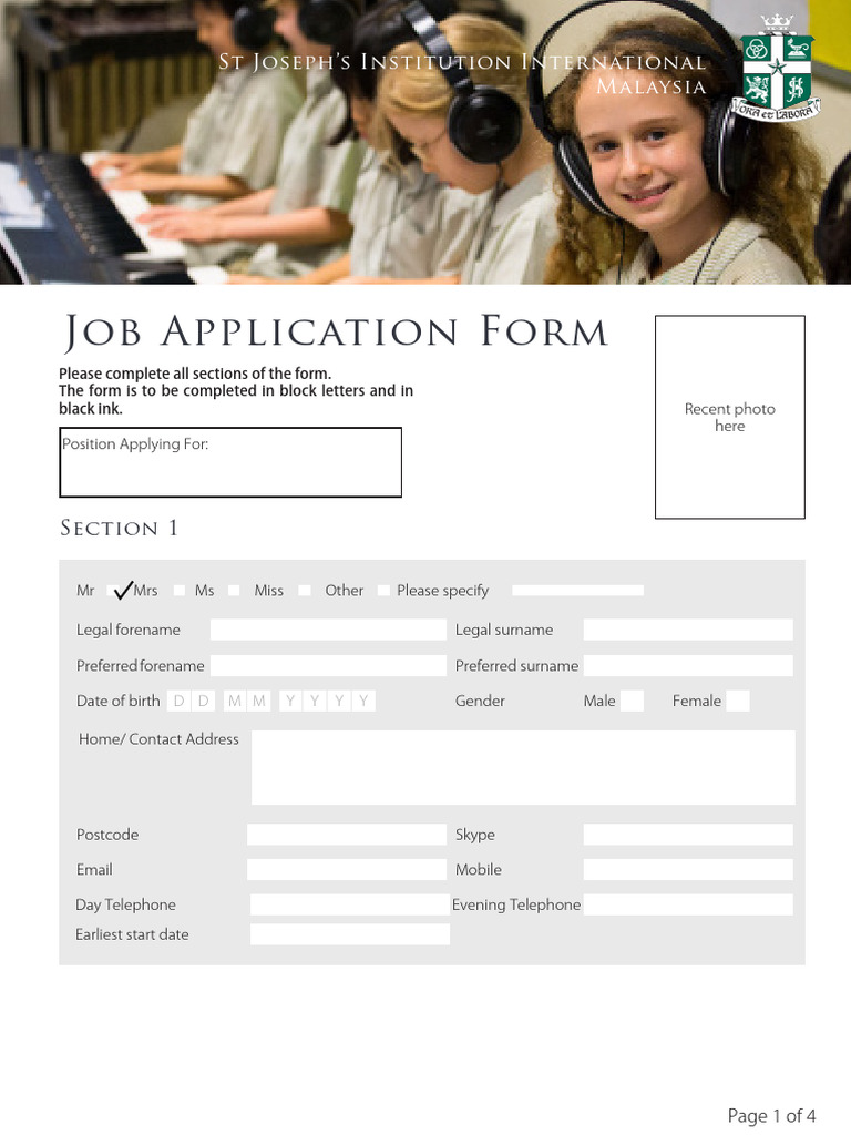 SJII M Application Form Final | PDF