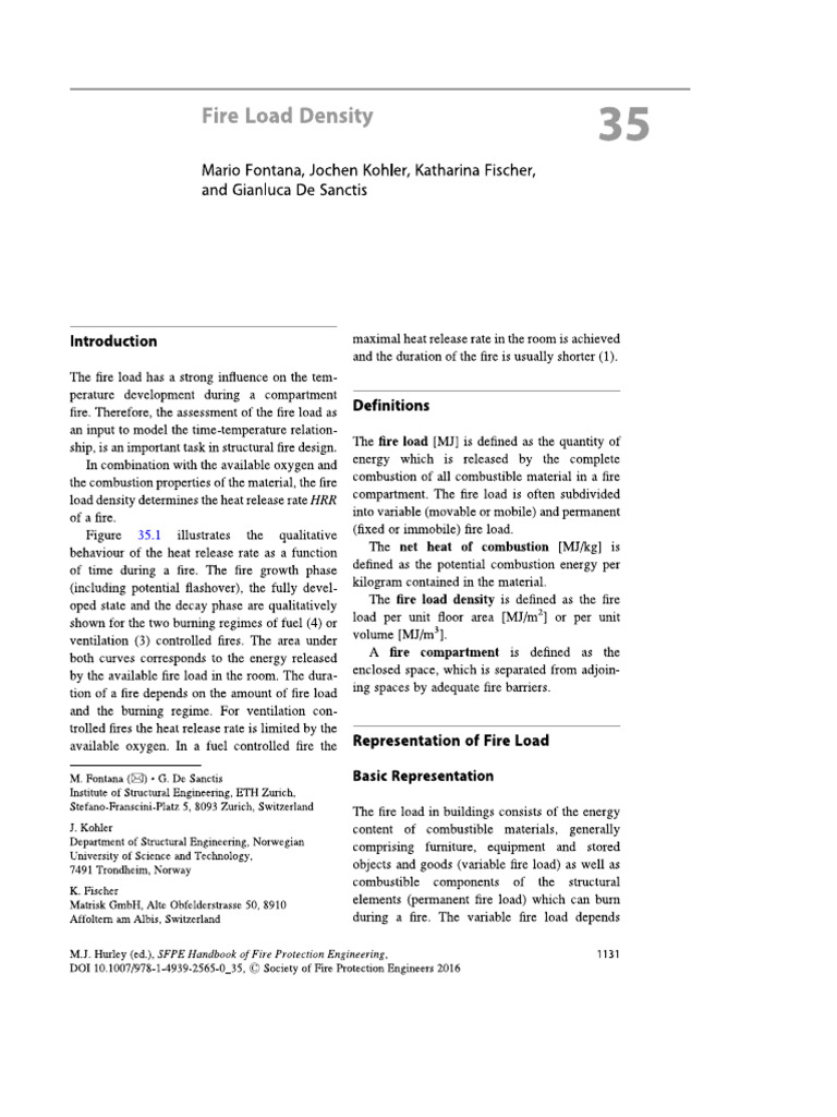Fire Load Guidelines | PDF